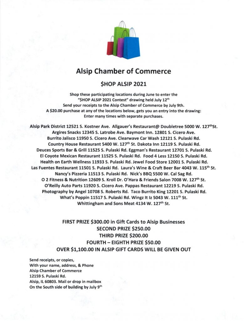 Alsip Chamber of Commerce $hop Alsip 2021 – Village Of Alsip