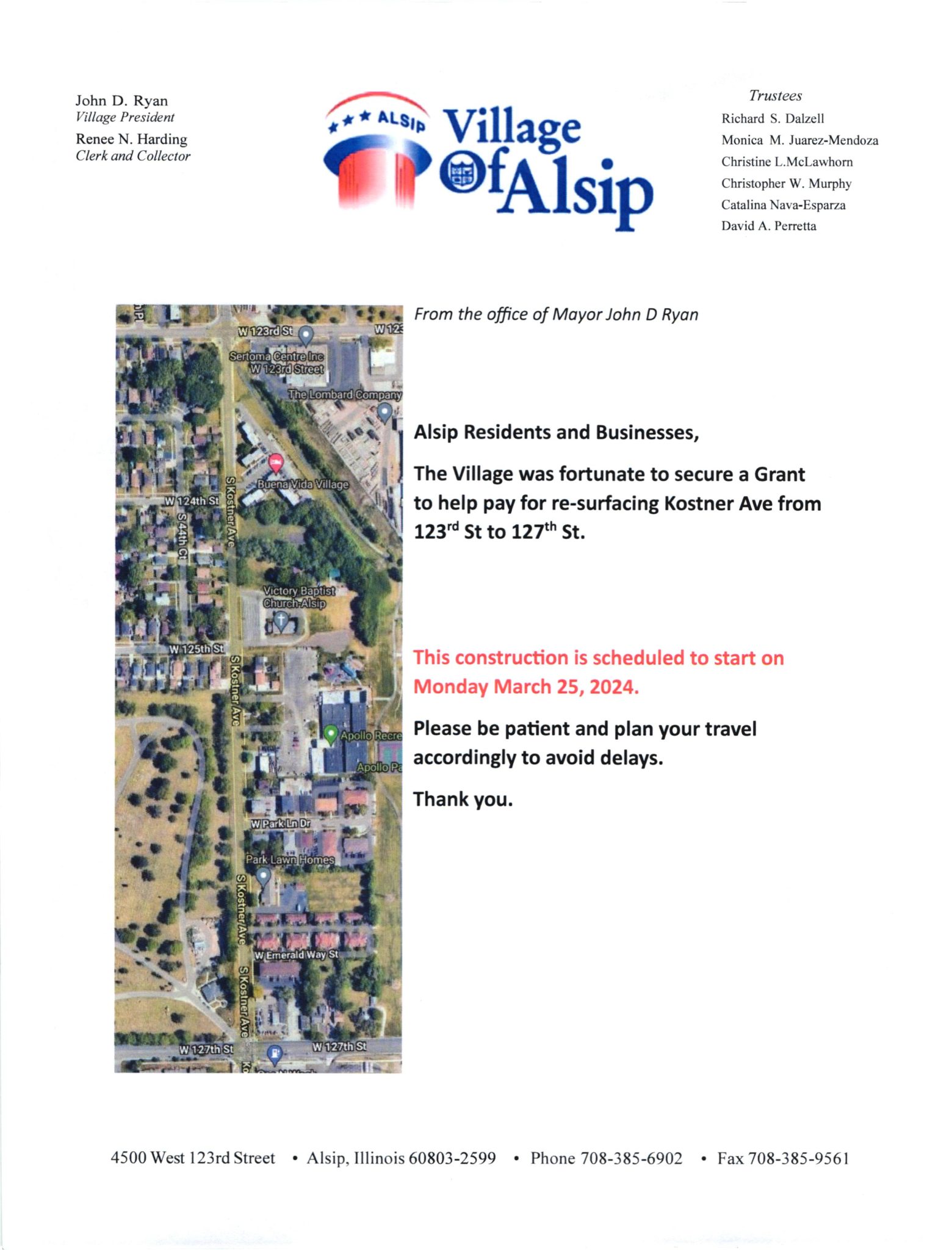 Road Resurfacing Kostner Ave from 123rd to 127th – Village Of Alsip